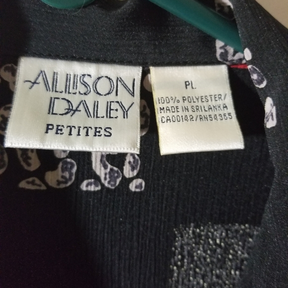 Allison Daley | Tops | Vtg Allison Daley Petites Black Layered Top ...